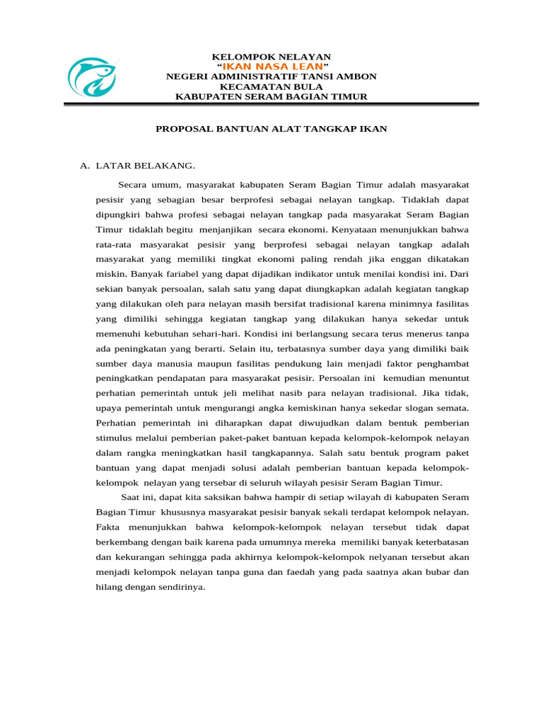 Proposal Kelompok Ikan Nasa | PDF