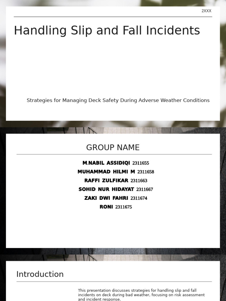 Handling Slip and Fall Incidents | PDF | Risk | Safety