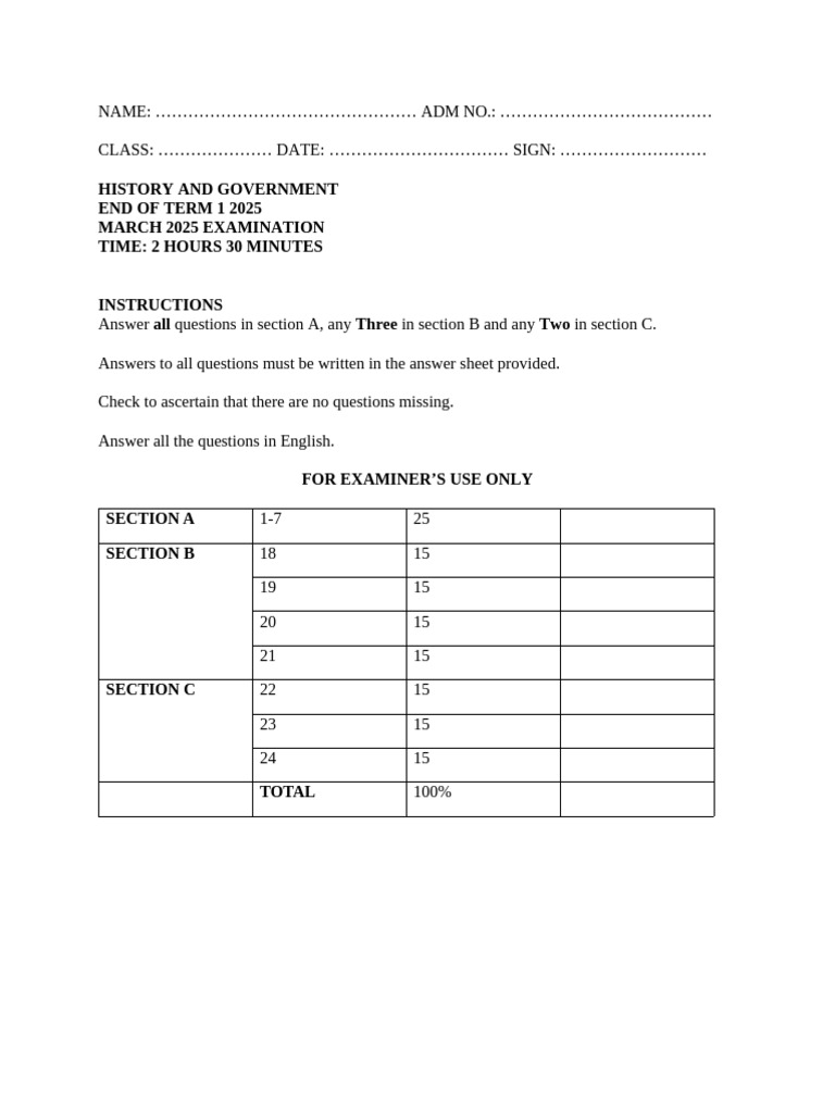 FORM TWO HISTOR-WPS Office | PDF | Africa