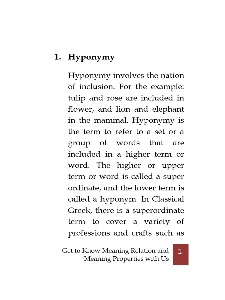 Hyponymy | PDF