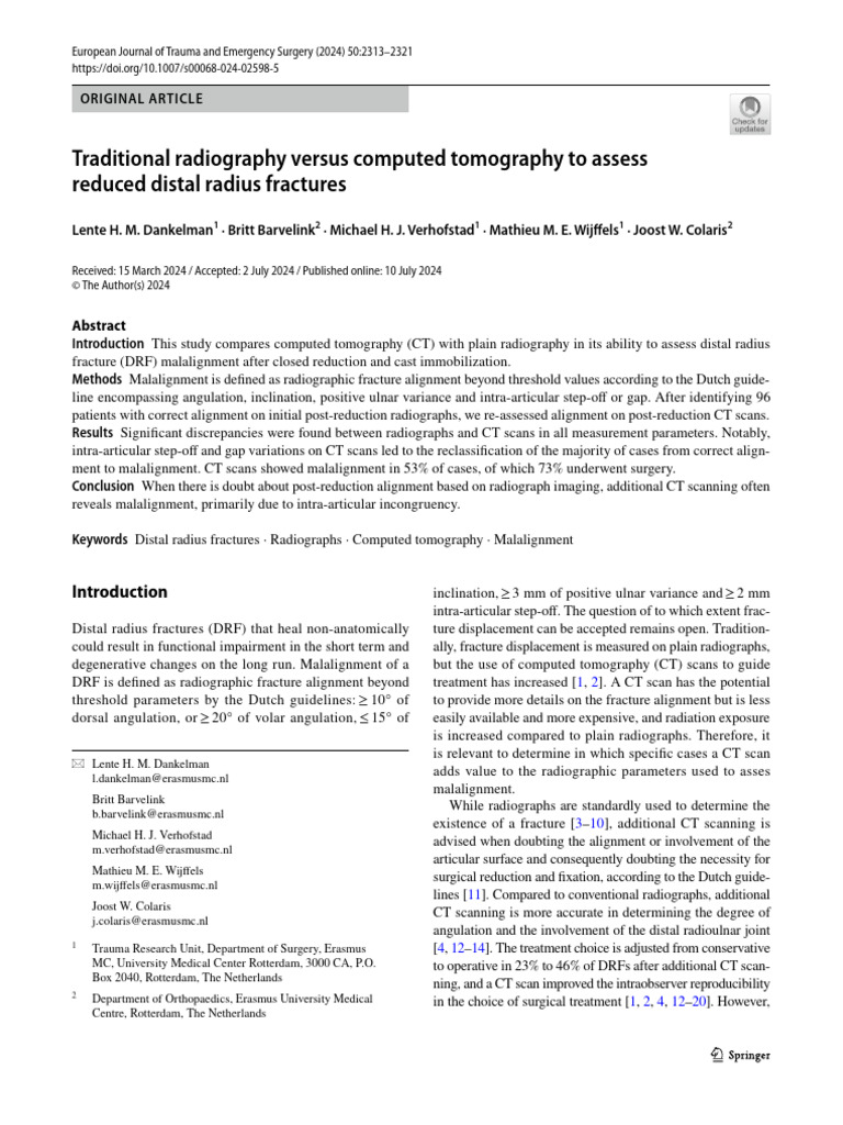 2 Traditional Radiography Versus Computed Tomography To Assess | PDF | Ct Scan | Radiography