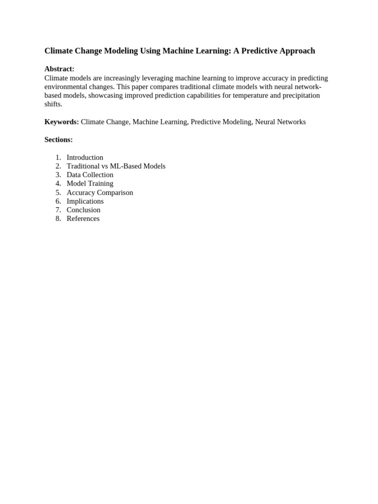 Machine Learning in Climate Modeling | PDF