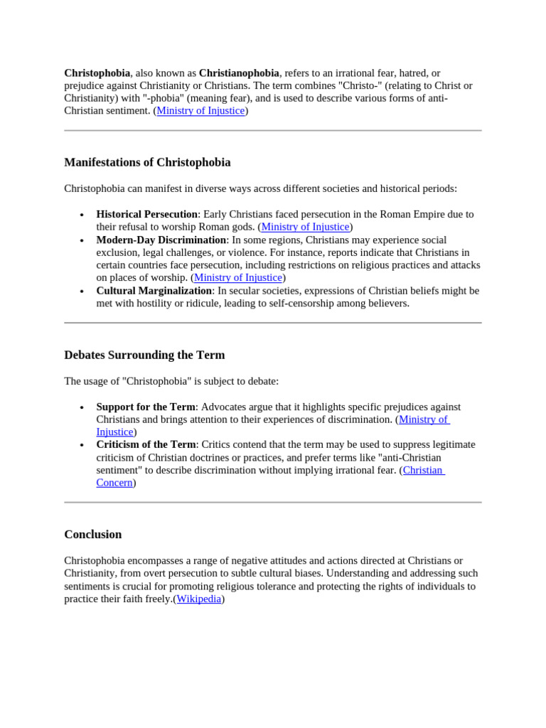 Understanding Christophobia and Its Impact | PDF