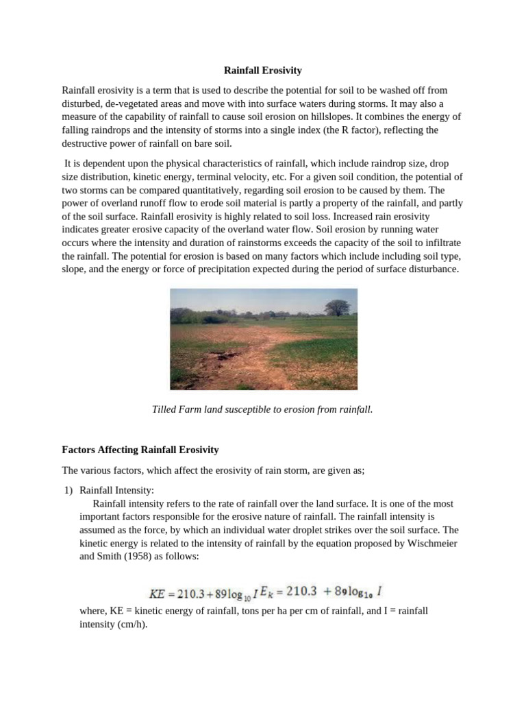 Rainfall Erosivity Report | PDF | Rain | Erosion
