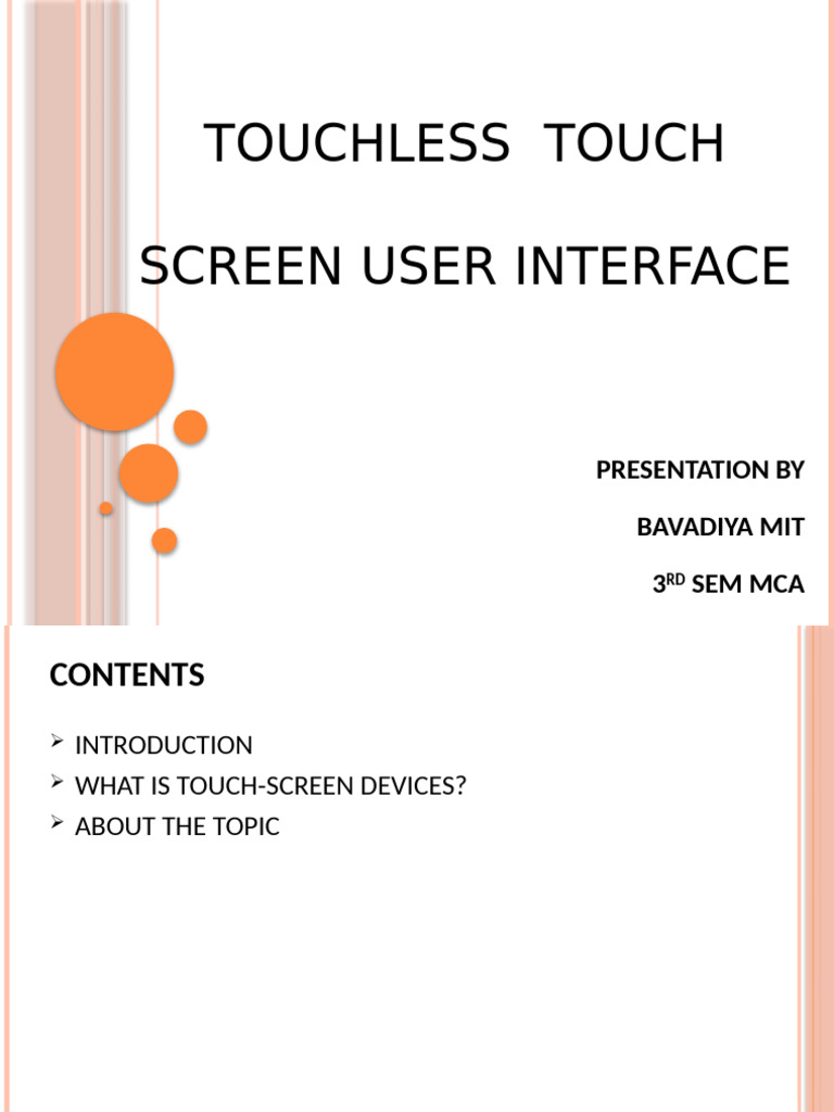 250162561 Touchless Touch Screen User Interface | PDF | Touchscreen | Human–Computer Interaction