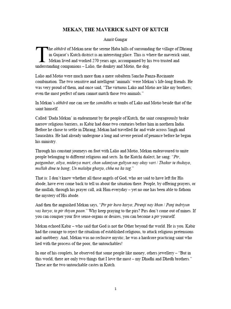 Mekan The Maverick Saint of Kutch | PDF | Spirituality