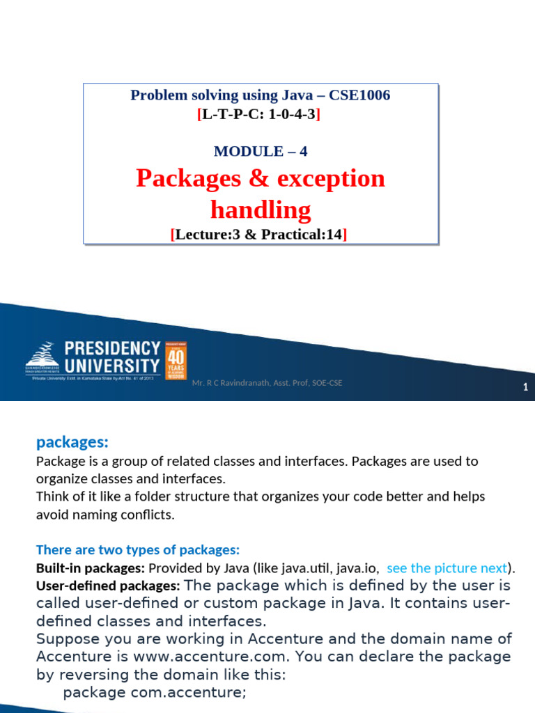 Packages & Exception Handling | PDF | Java (Programming Language) | Software