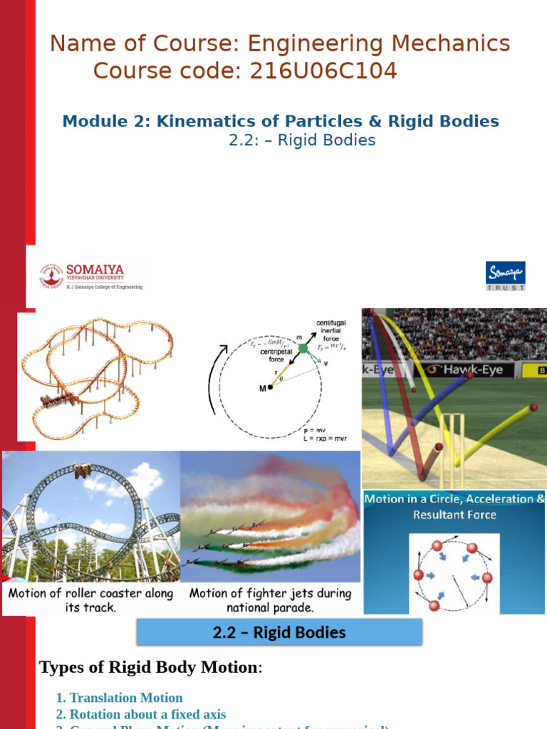 Kinematics of Rigid Bodies Explained | PDF