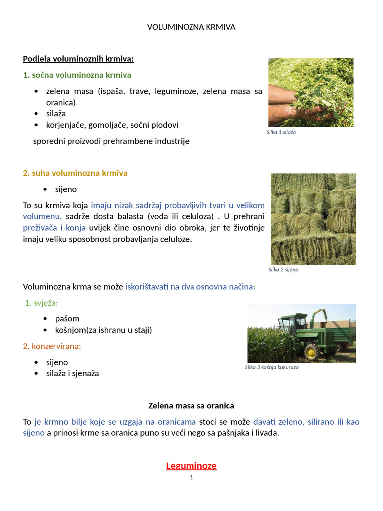 VOLUMINOZNA KRMIVA Prilagođeni Materijal | PDF