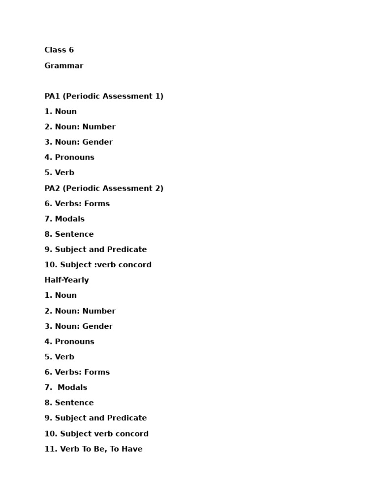 class 6 Grammar | PDF