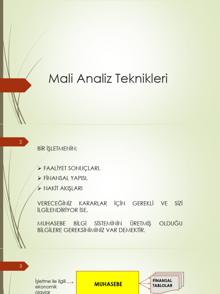 Mali Analiz 1-2 Hafta | PDF