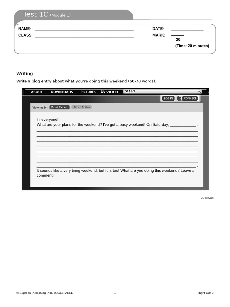 RO2 Writing 1C Mod 1 | PDF