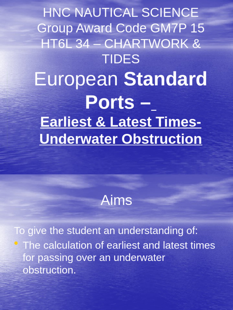 Book 2B Standard Ports - Earliest and Latest Times - Underwater ...