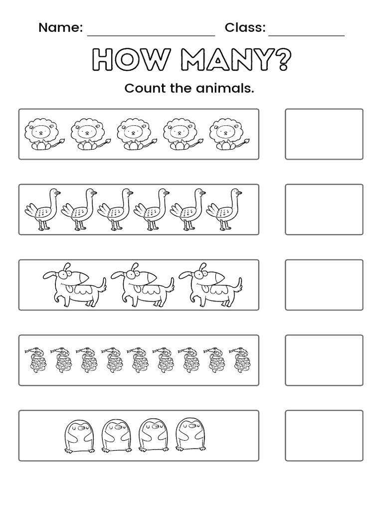 Black and White Counting Kindergarten Worksheet.pdf | PDF