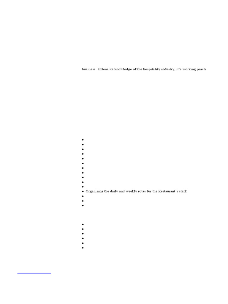 Beerappa Restaurant Managercv | PDF | Restaurants | Menu