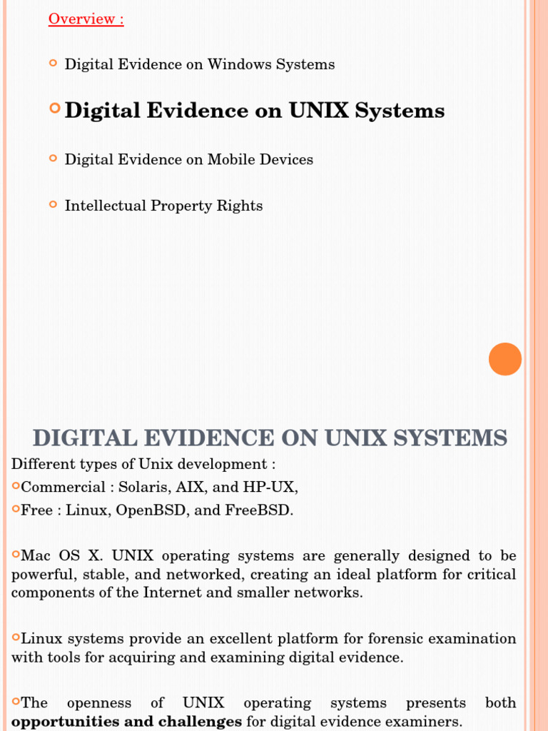 Digital Evidence On UNIX Systems | PDF | Computer File | File System