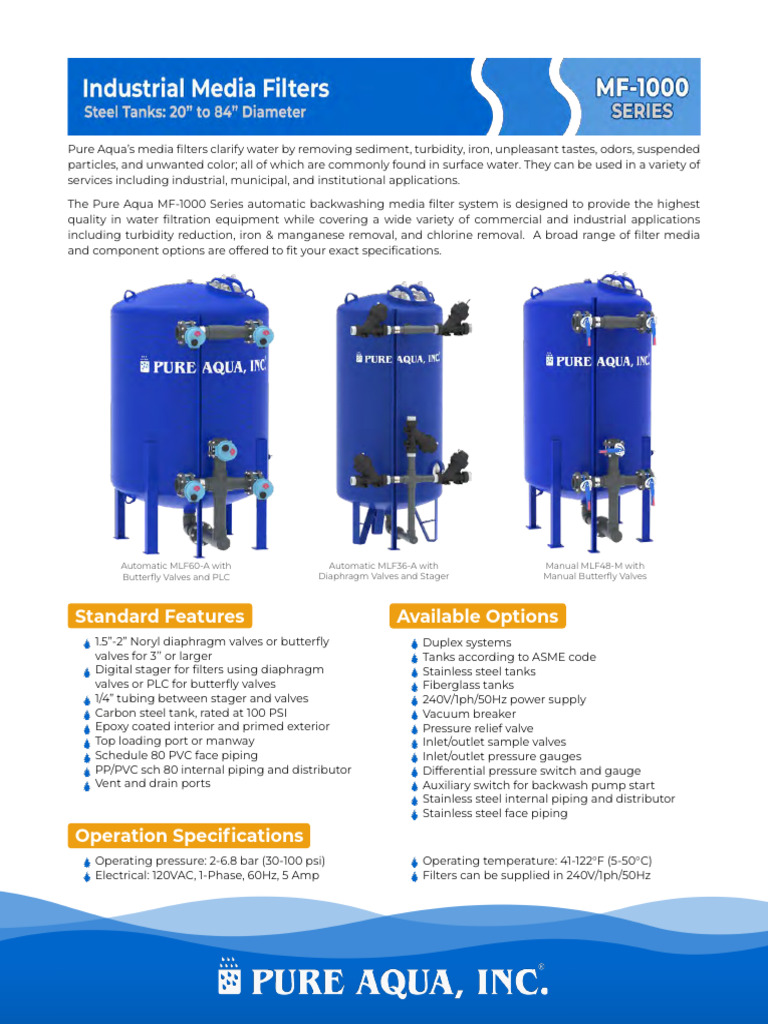 Industrial Steel Tank Water Media Filter | PDF | Water Purification | Valve