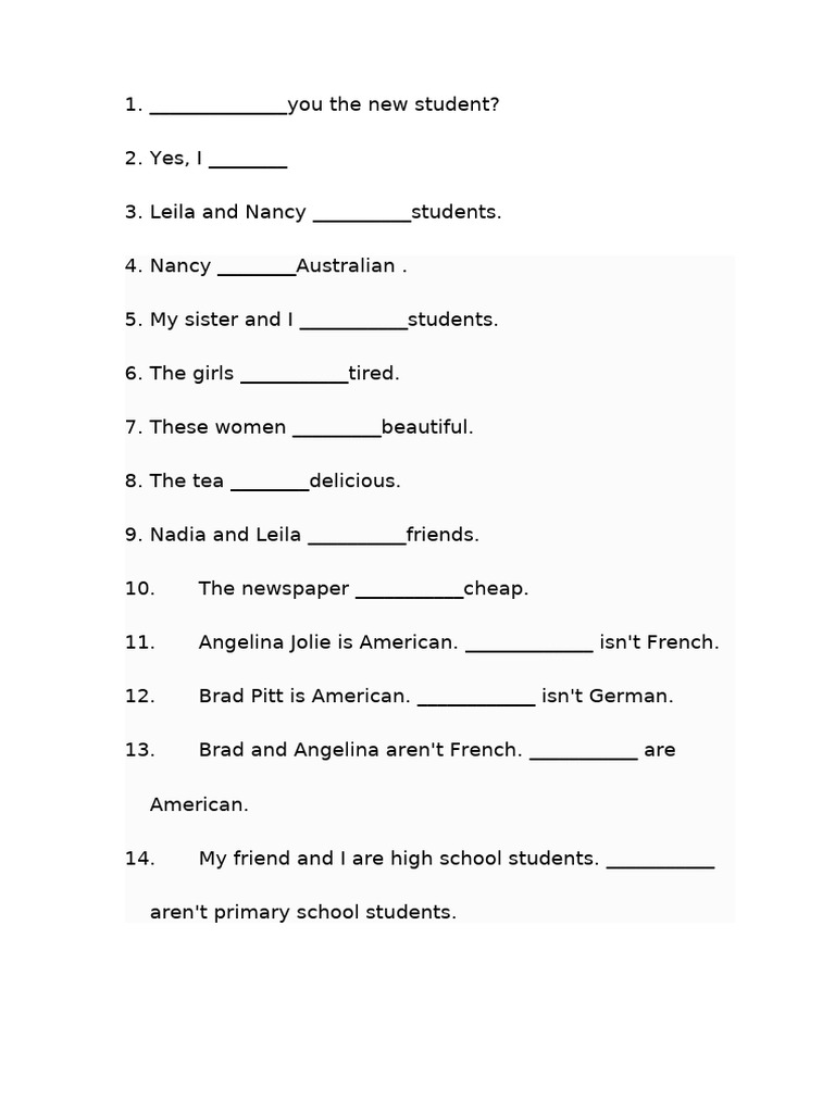 VERB TO BE | PDF