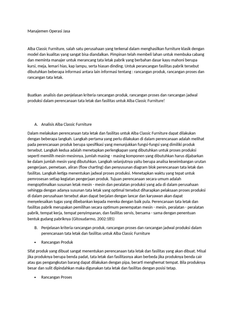 Manajemen Operasi Jasa | PDF