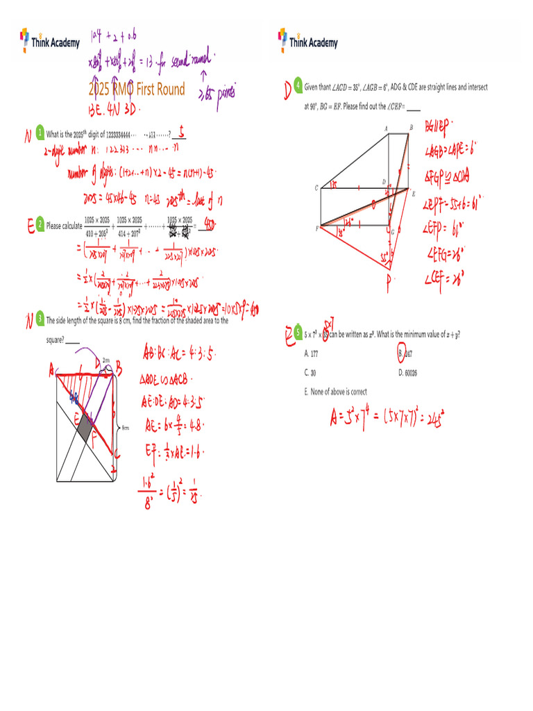 2025 RMO First Round (Full Version) (1) 1 | PDF