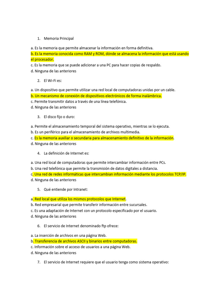 Informatica Pregunta 1 | PDF | Red de computadoras | Internet