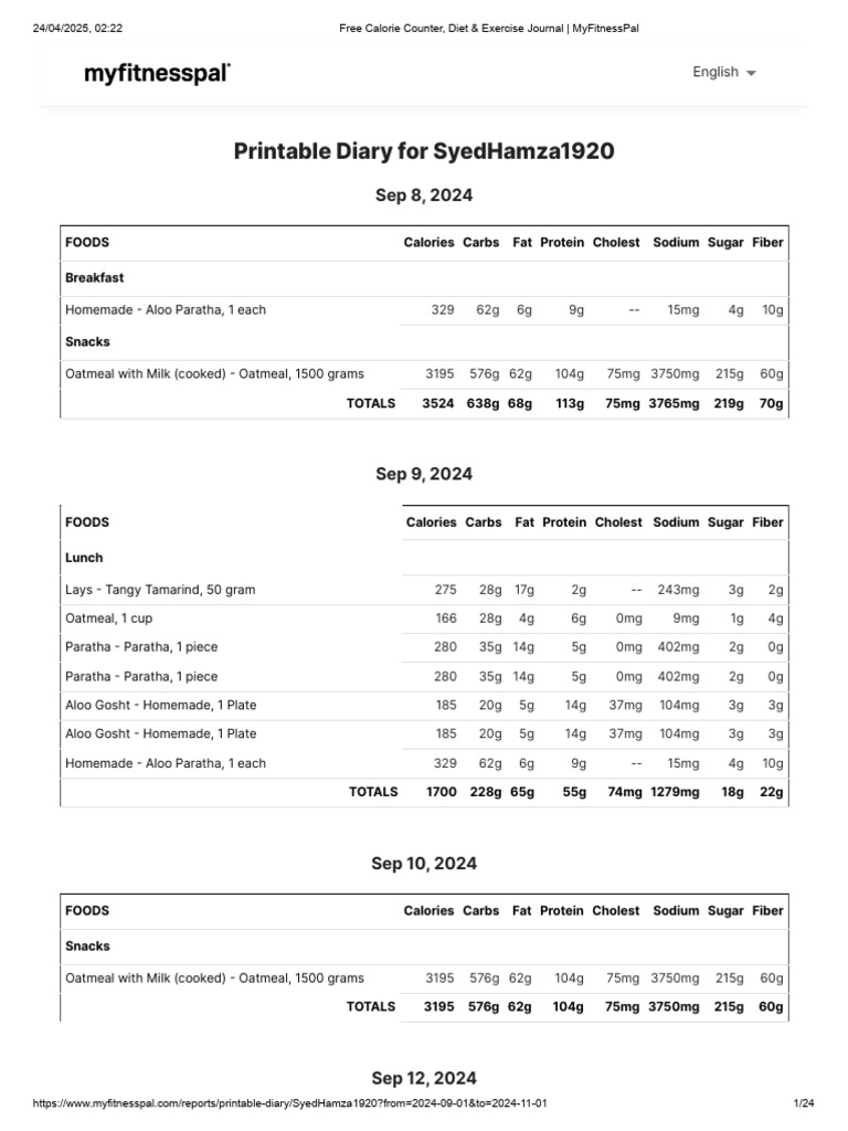 Free Calorie Counter, Diet & Exercise Journal - MyFitnessPal | PDF ...