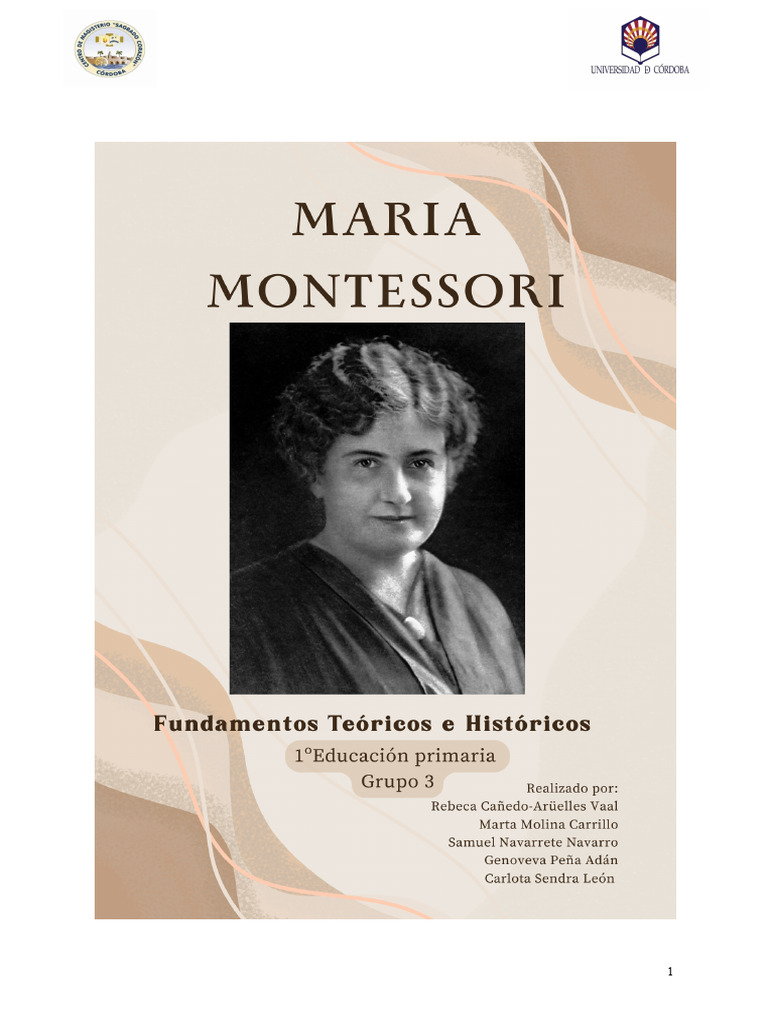 María Montessori | PDF | Educación Montessori | Aprendizaje