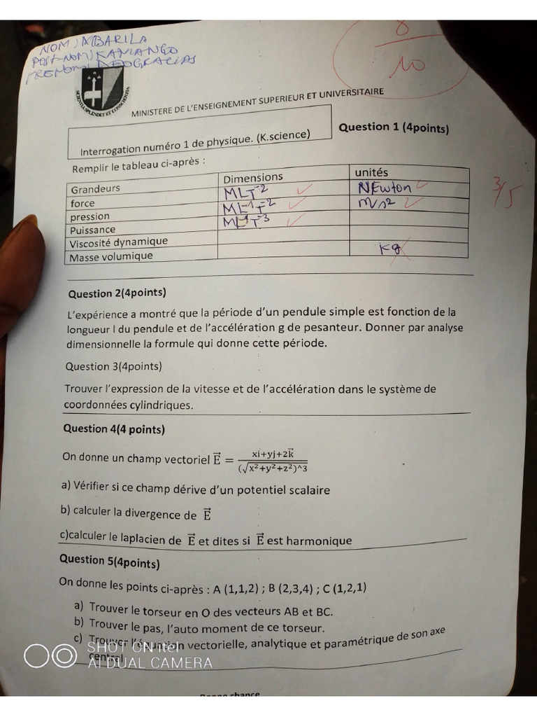 Bat Physique C.d'encadrement | PDF