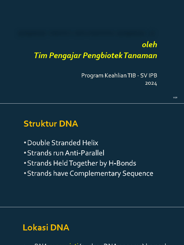 Proses dan Teori Isolasi DNA Tanaman | PDF