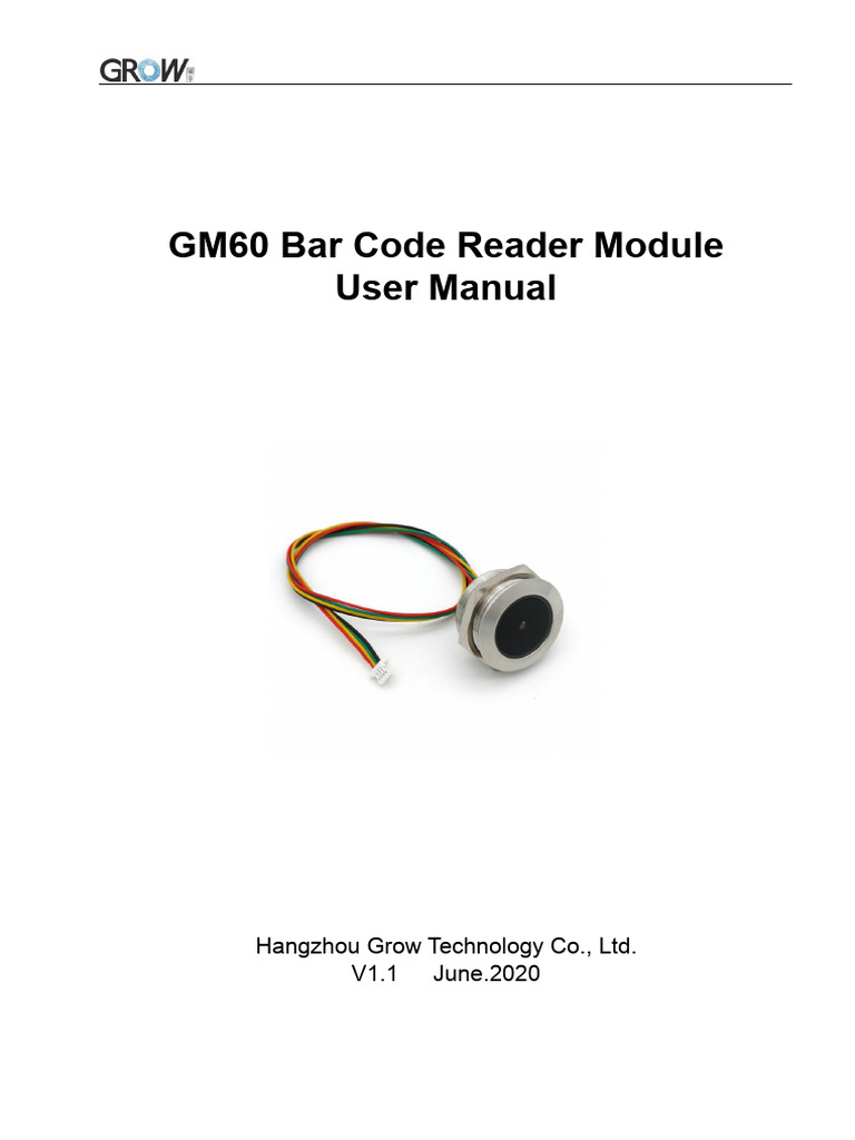 GM60 Barcode Reader Module User Manual | PDF | Barcode | Qr Code