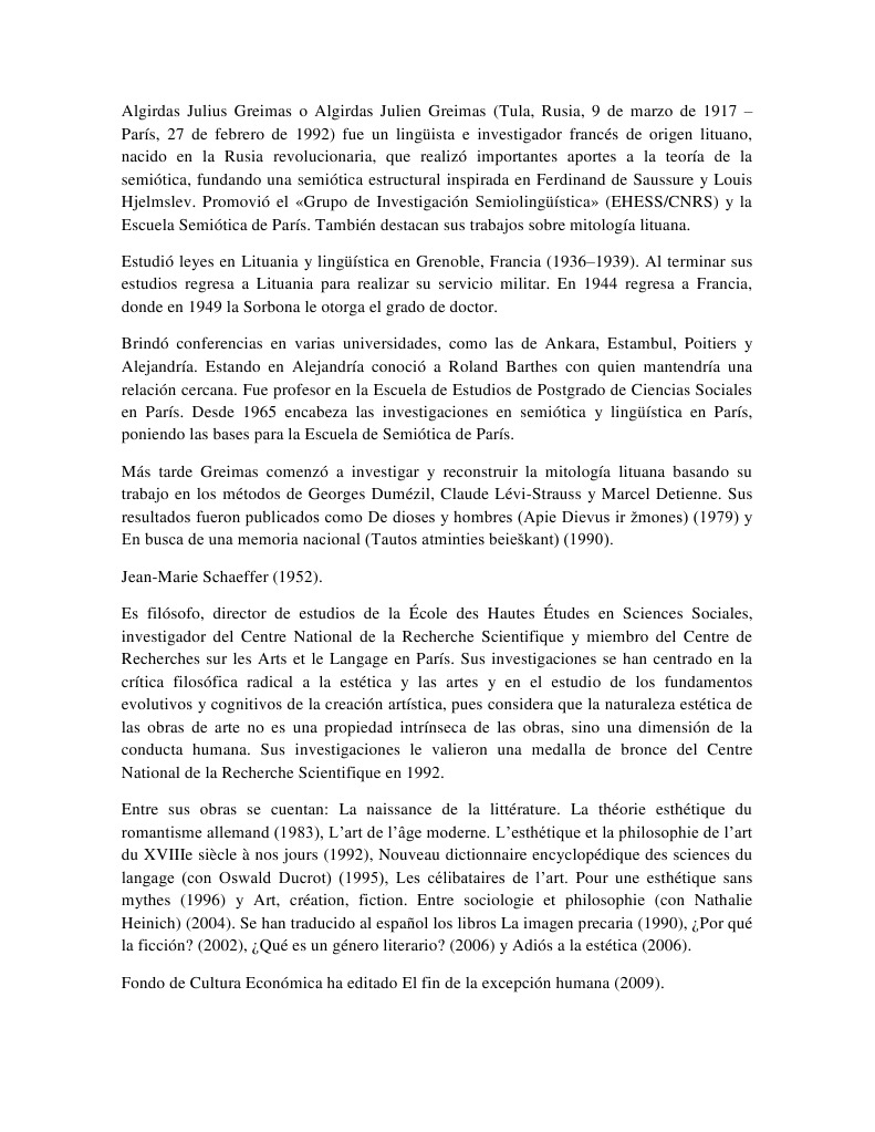 Algirdas Julius Greimas o Algirdas Julien Greimas | PDF | Epistemología ...