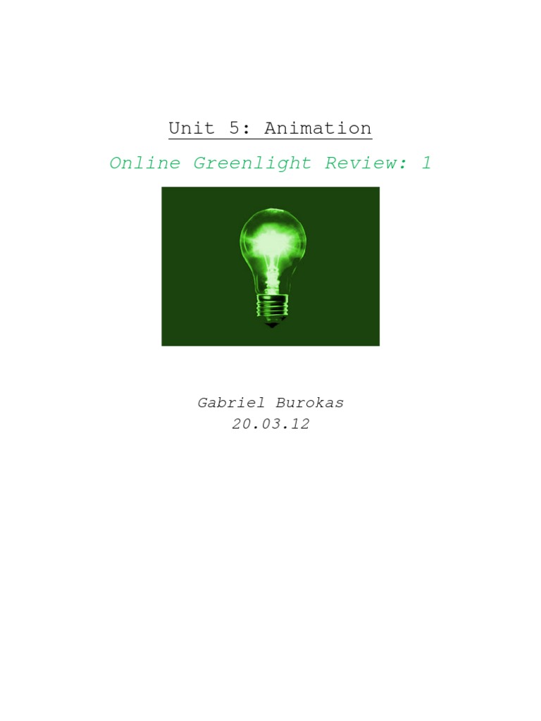 Online Greenlight Review 1 Unit 5 Animation Pdf Necktie Leisure