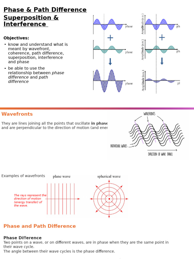 Phase and Path Difference - Superposition and Interference | PDF | Coherence (Physics) | Waves