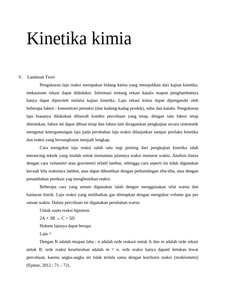 Kinetika Kimia | PDF