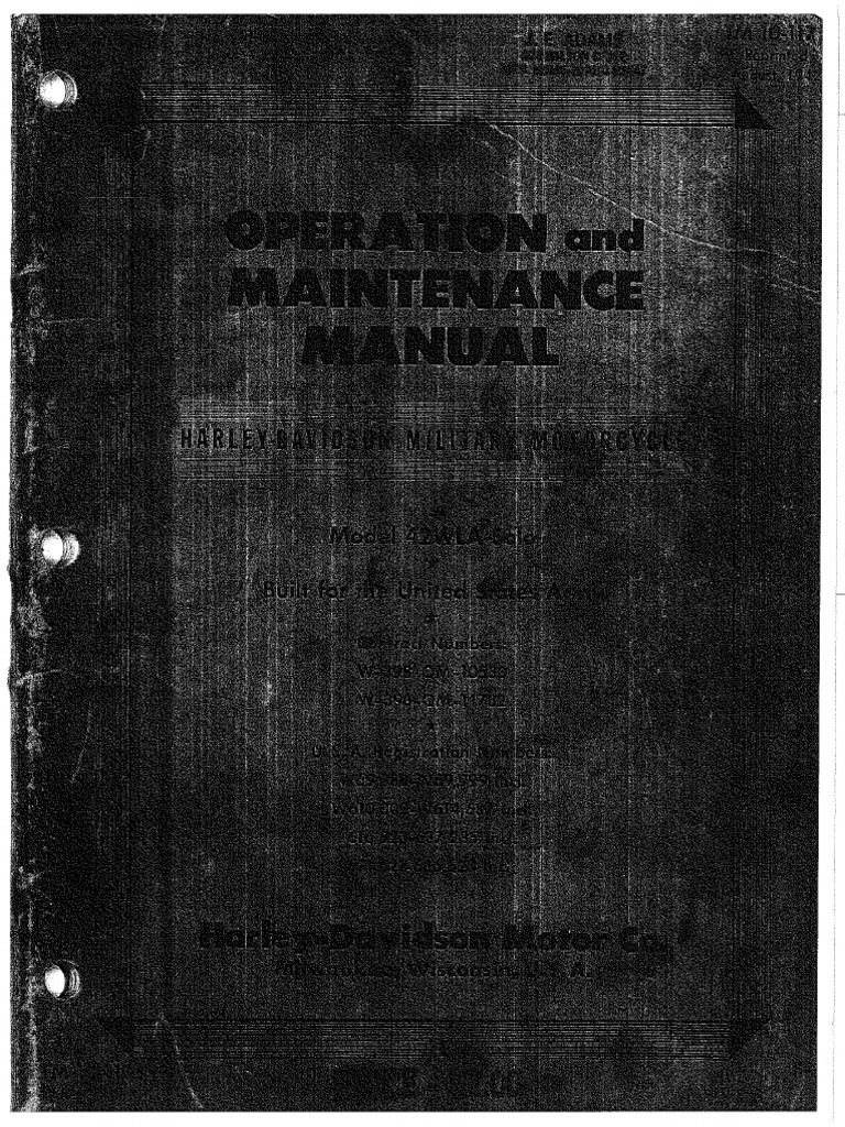 1942 WLA Military Operations & Maintenance Manual | PDF
