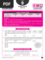 SOF IMO Class 9 Sample Paper 2025-26 - 1763616854350 | PDF | Triangle | Geometry
