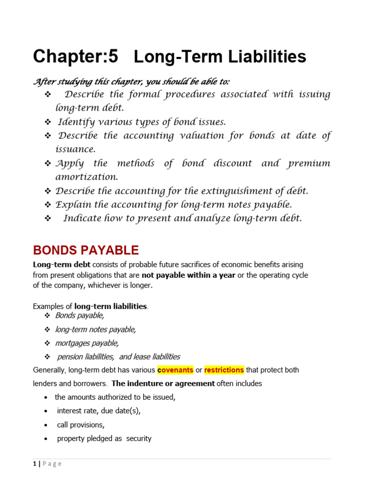 Chapter 5 Long Term Liablities | PDF | Bonds (Finance) | Present Value