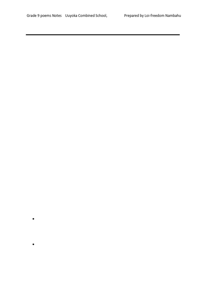 Grade 9 Poetry Analysis Notes | PDF | Poetry | Giraffe
