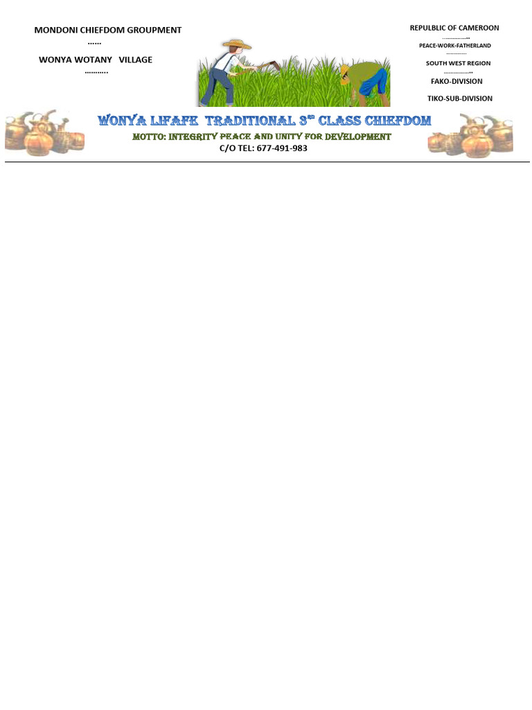 Wonya Lifafe Village Letter Head | PDF