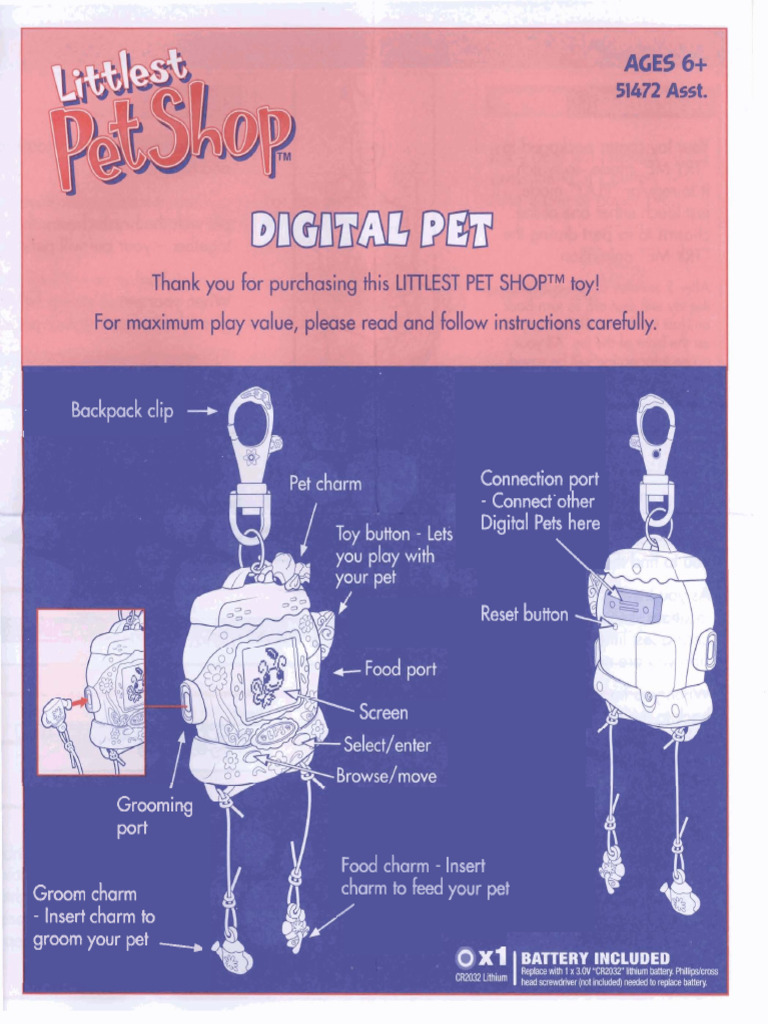 Littlest Pet Shop Digital Pet 51472 | PDF | Electronics | Electricity