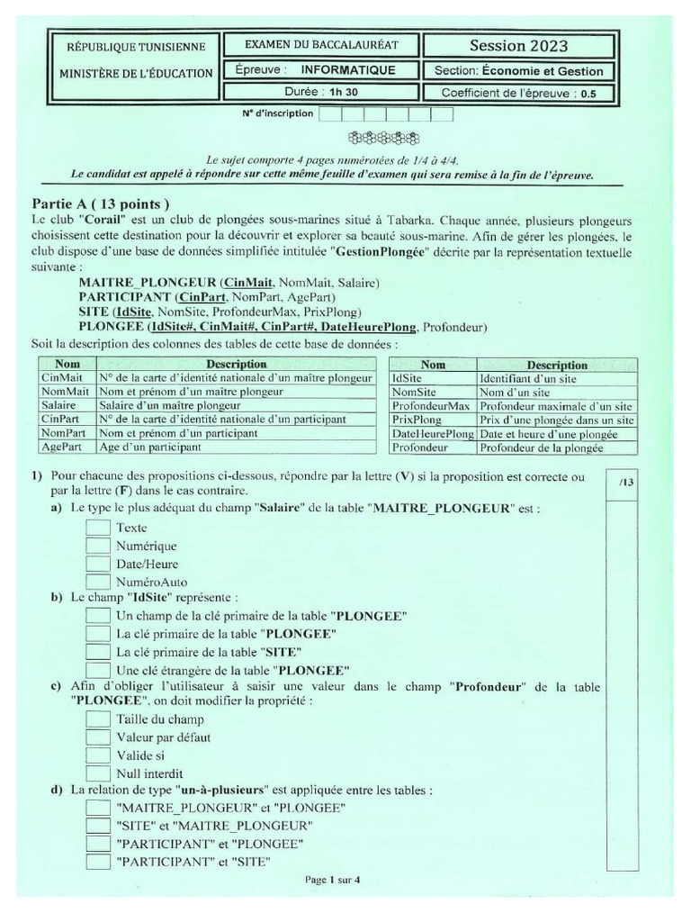 Devoir Bac Theorie2023 Eco | PDF