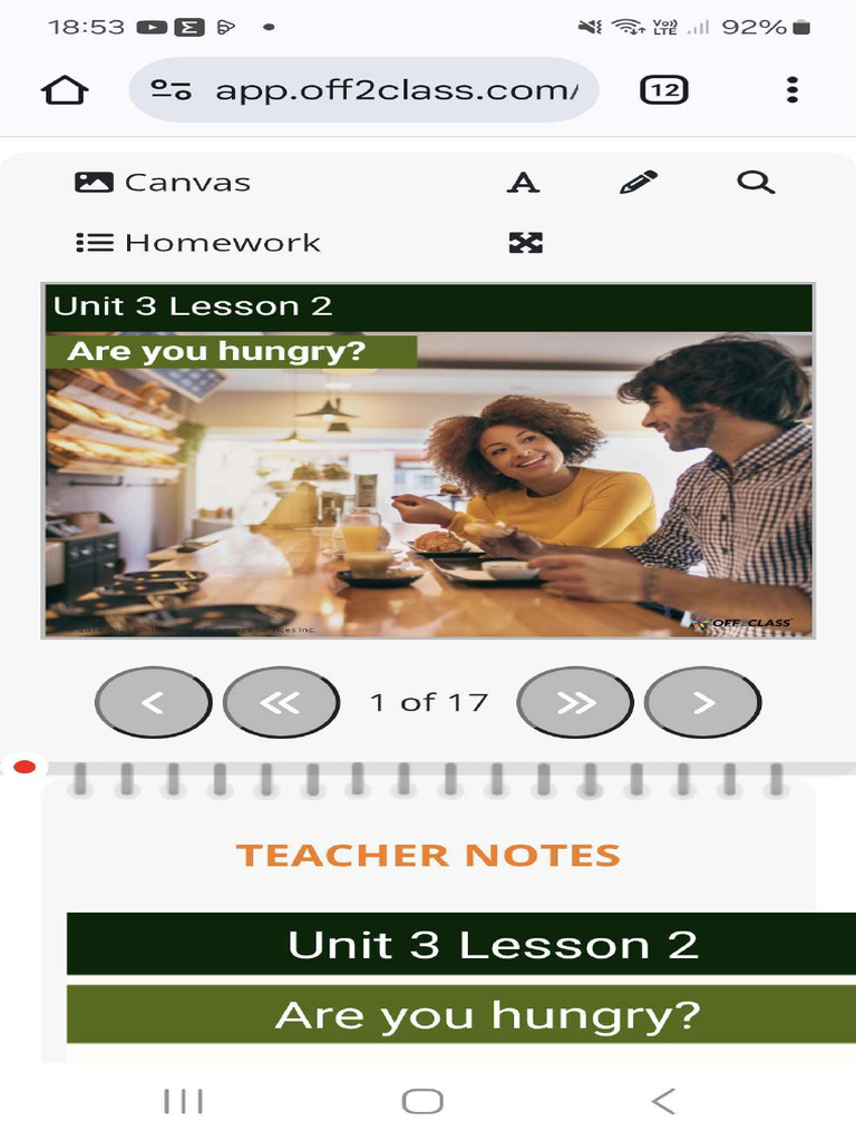 Kami Export - Unit 3 Lesson 2 Are You Hungry | PDF | Meal | Lunch