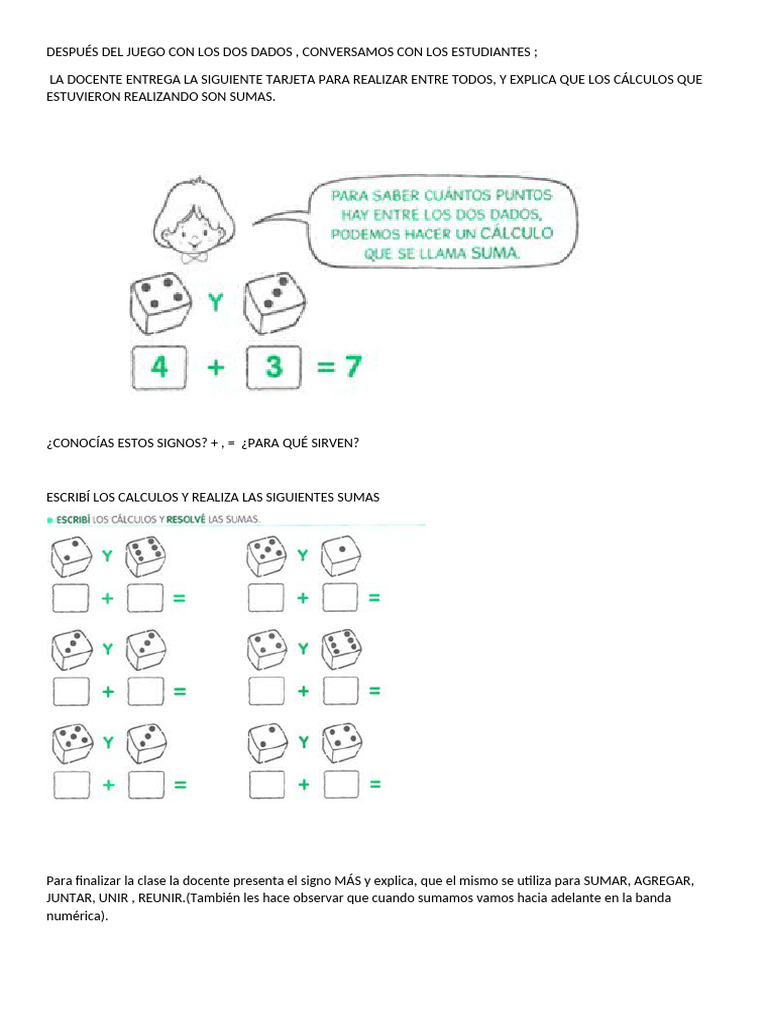 Matematica Anexo Juegos Suma | PDF