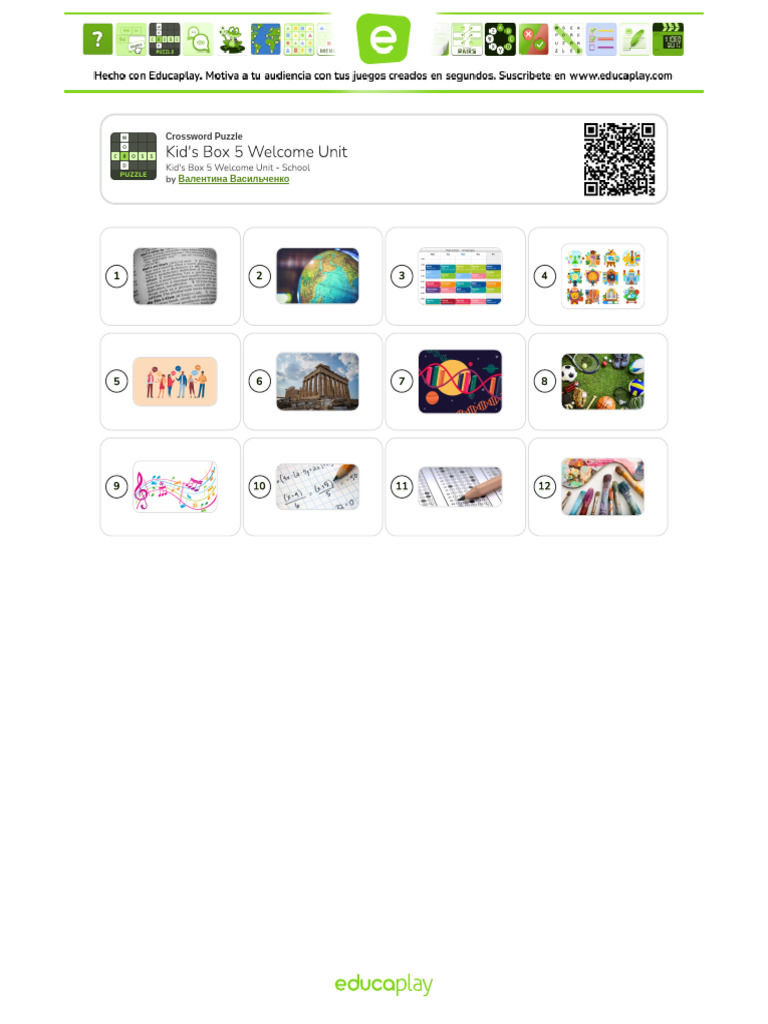 School Subjects Educaplay | PDF