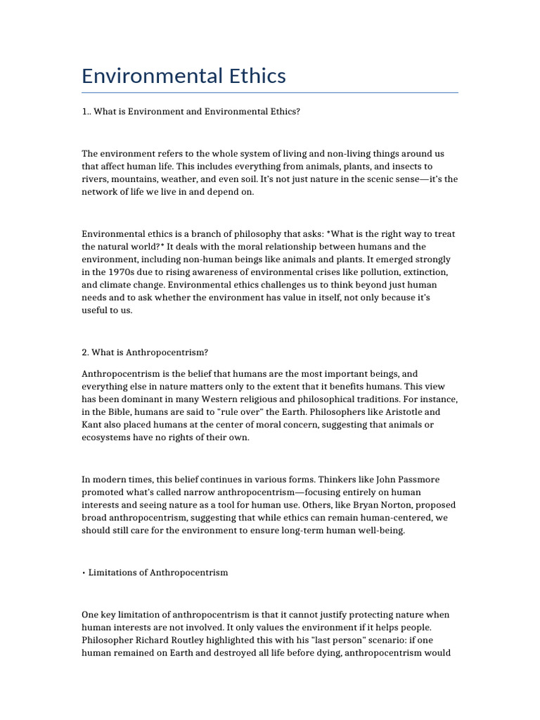 Environmental Ethics Text | PDF | Ecofeminism | Environmental Ethics