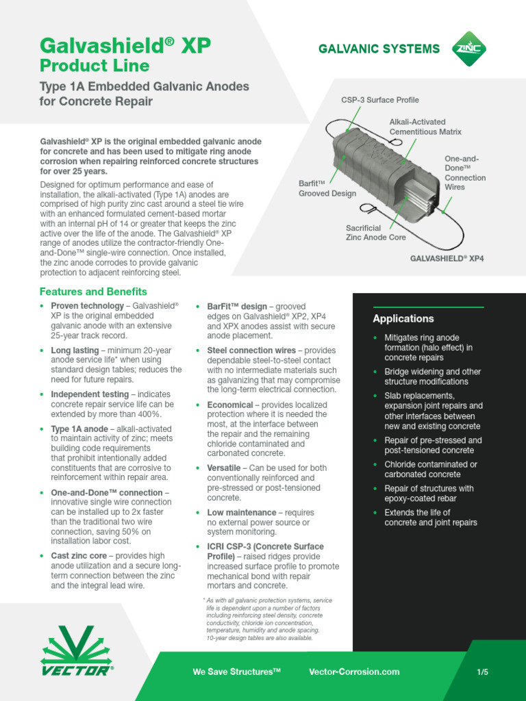 1050-TDS-2024Mar21 Galvashield XP Series | PDF | Corrosion | Concrete