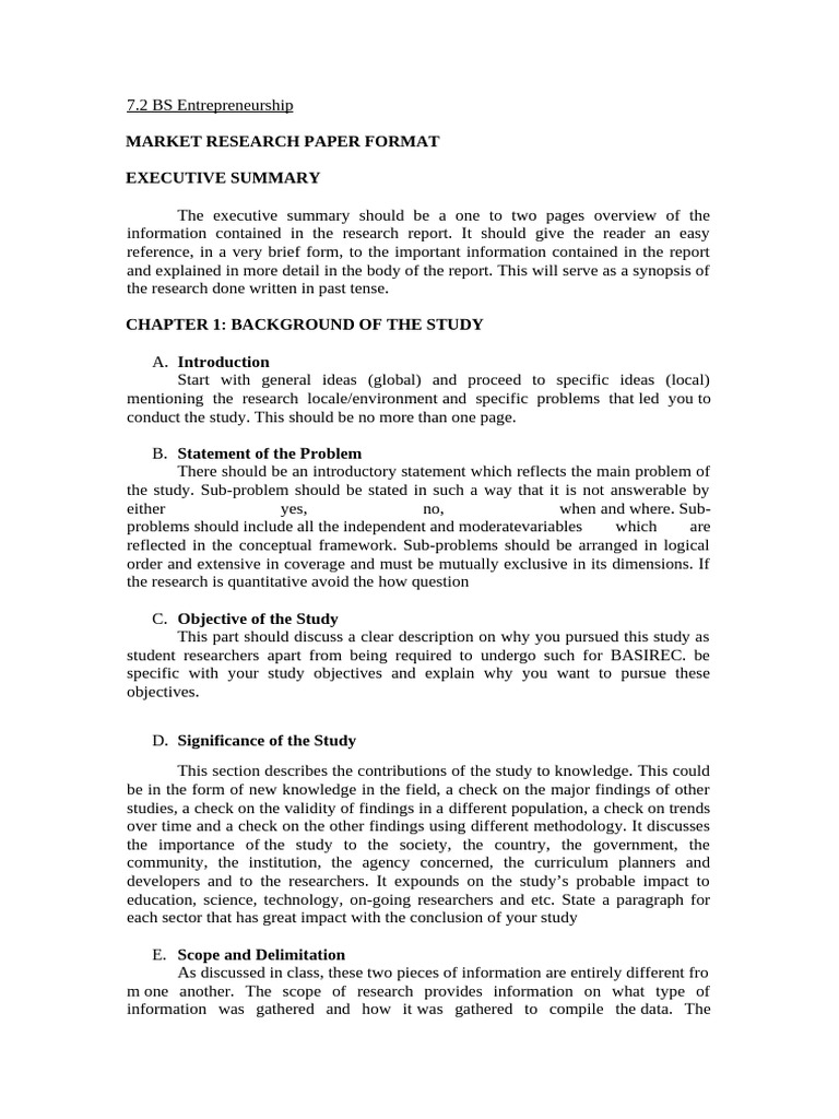 Market Research Paper Format | PDF | Statistics | Sampling (Statistics)