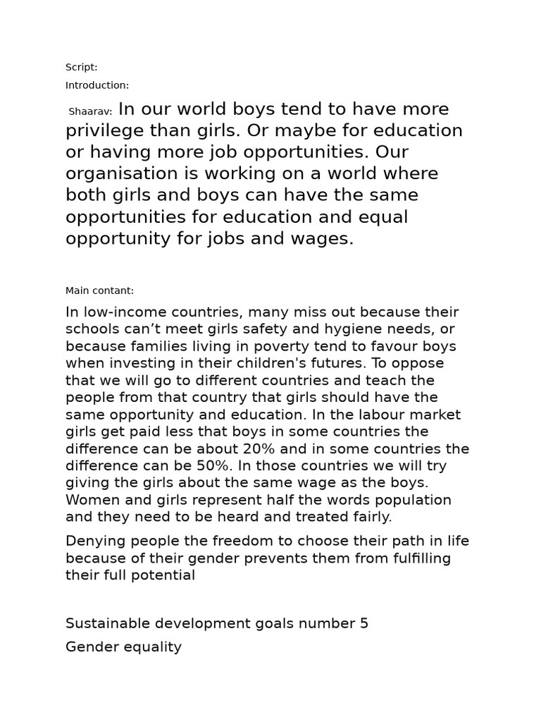 Advocacy for Gender Equality in Education | PDF