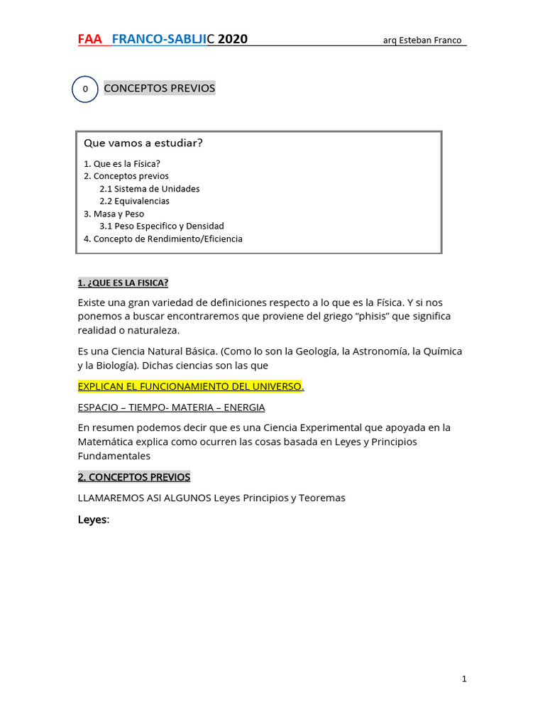 0 - Conceptos Previos | PDF | Peso | Teorema