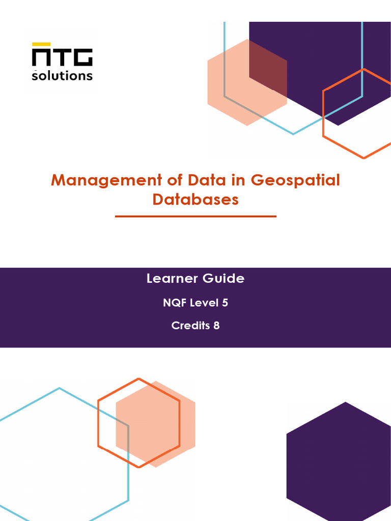 Learner Guide - Management of Data in Geospatial Database | PDF ...